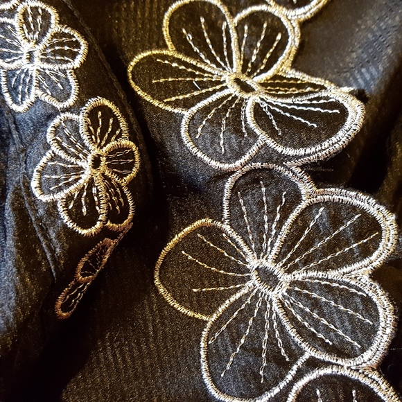 Toska | Dresses | Toska Black Sun Dress Halter With Flowers Large ...